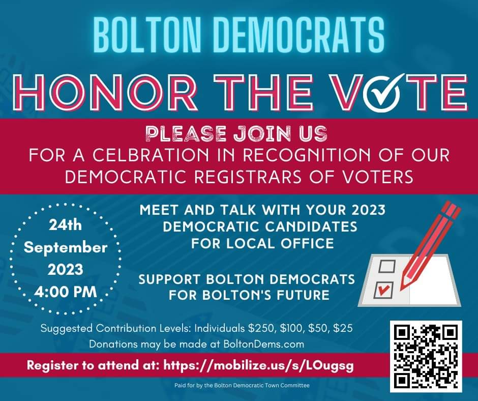Bolton Democrats “Honor The Vote” Celebratory Event